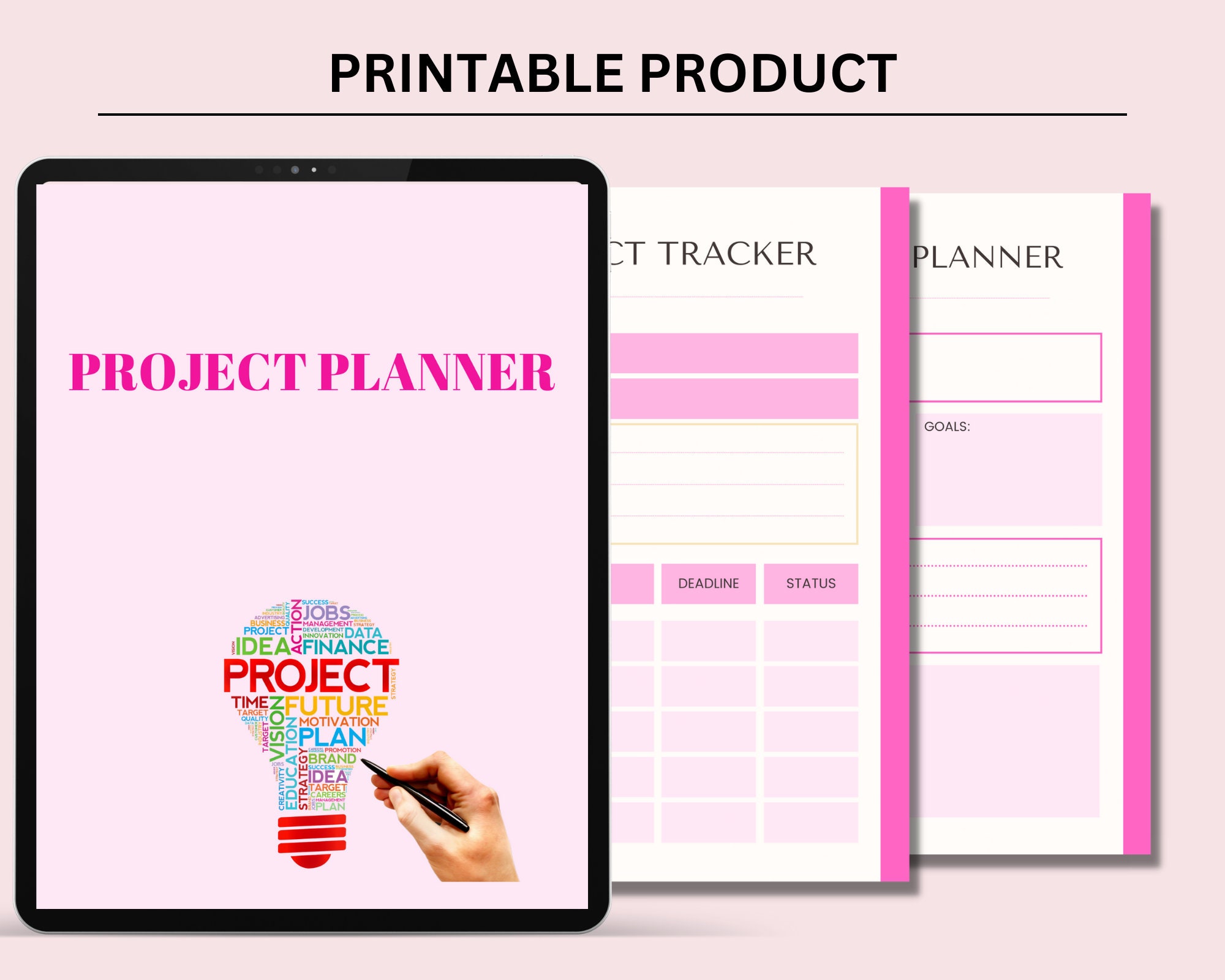 Project Planner Printable, Work Planner, Project Timeline Tracker ...