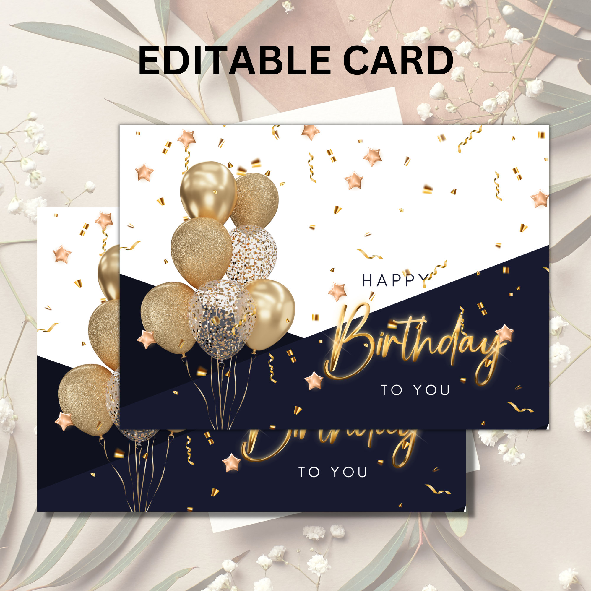EDITABLE Printable Cards, Printable Birthday Card, Printable Greeting ...
