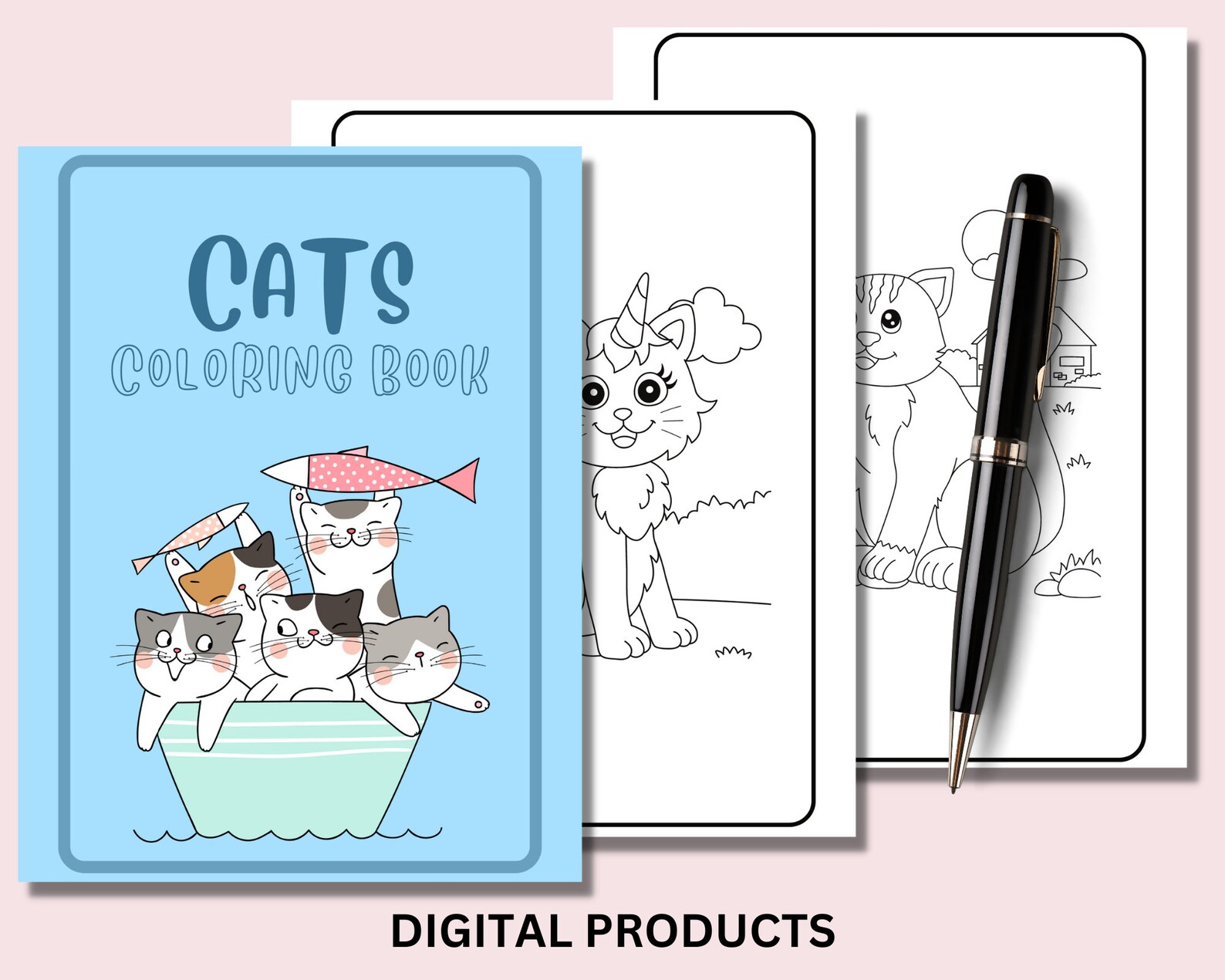 Cartoon Coloring Pages, Digital Coloring Pages for Kids, Kid Coloring ...