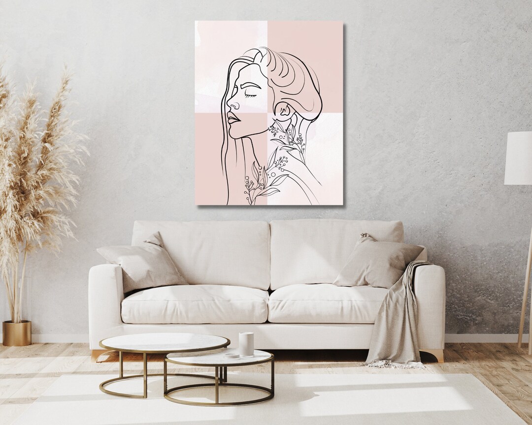 Woman Line Art Print Woman Line Drawing Wall Art Living Room - Etsy