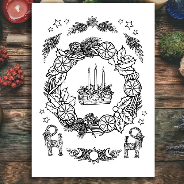 Coloring Pages for Yule - Etsy