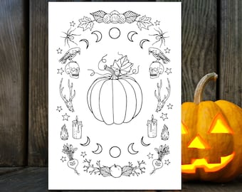 Samhain Coloring Page - Etsy UK