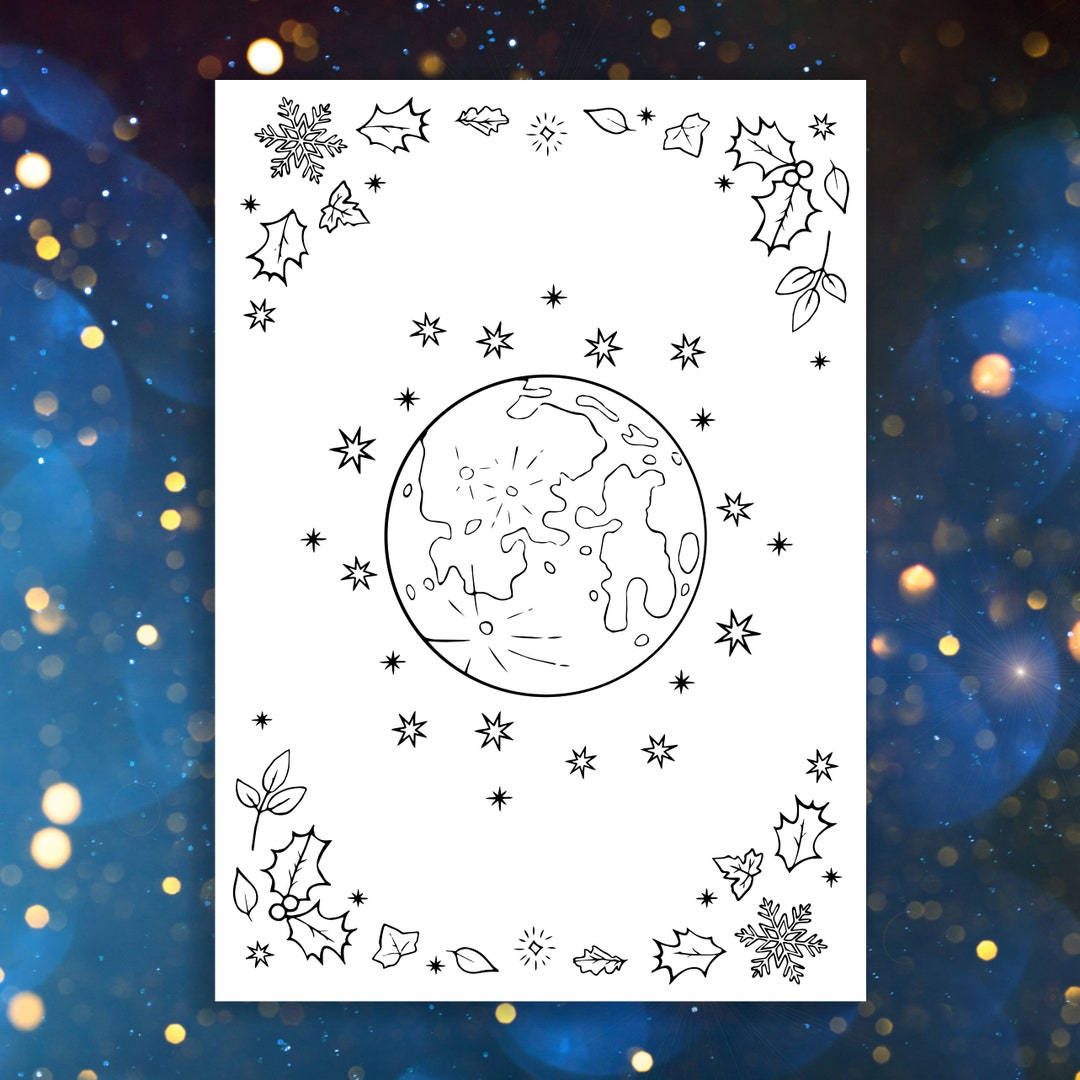 Winter Solstice Colouring Page Digital Download Winter Art - Etsy