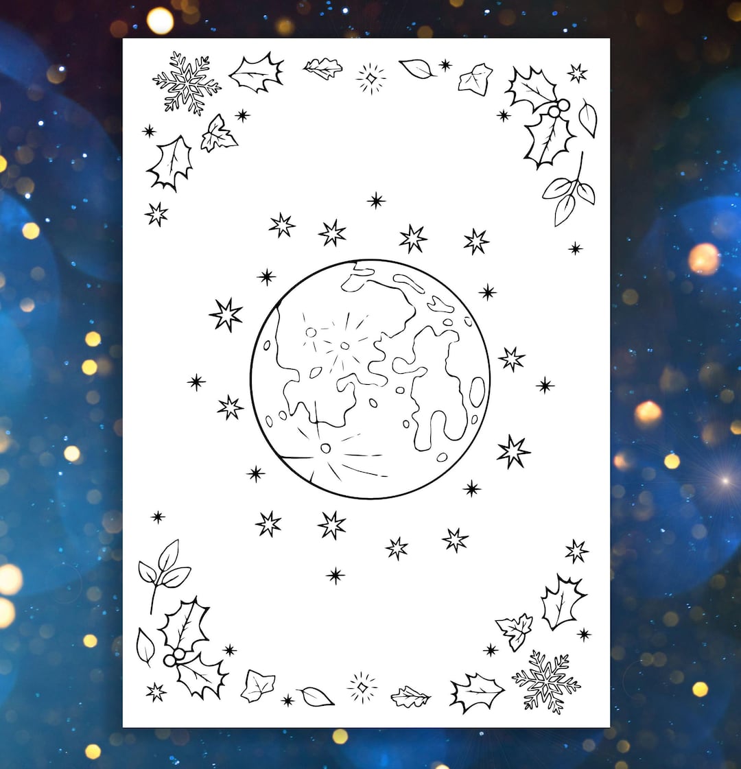 Winter Solstice Colouring Page - Digital Download Winter Art Project ...