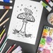 Frog and Toadstool Colouring Sheet Art Printable Colouring Page ...