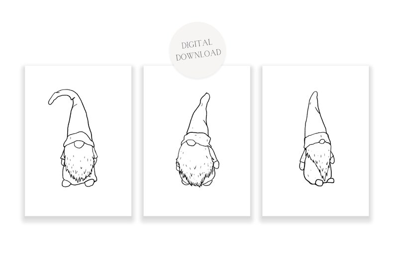 Printable Tomte Artworks, Colouring Pages, A4 Size Printable, Gnome ...