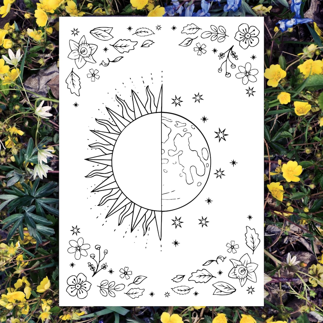 Spring Equinox Colouring Page – Printable Spring Art Activity | Digital ...