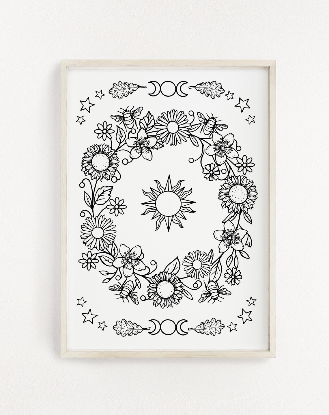 Litha, Summer Solstice Colouring Page, Midsummer Artwork, Altar ...