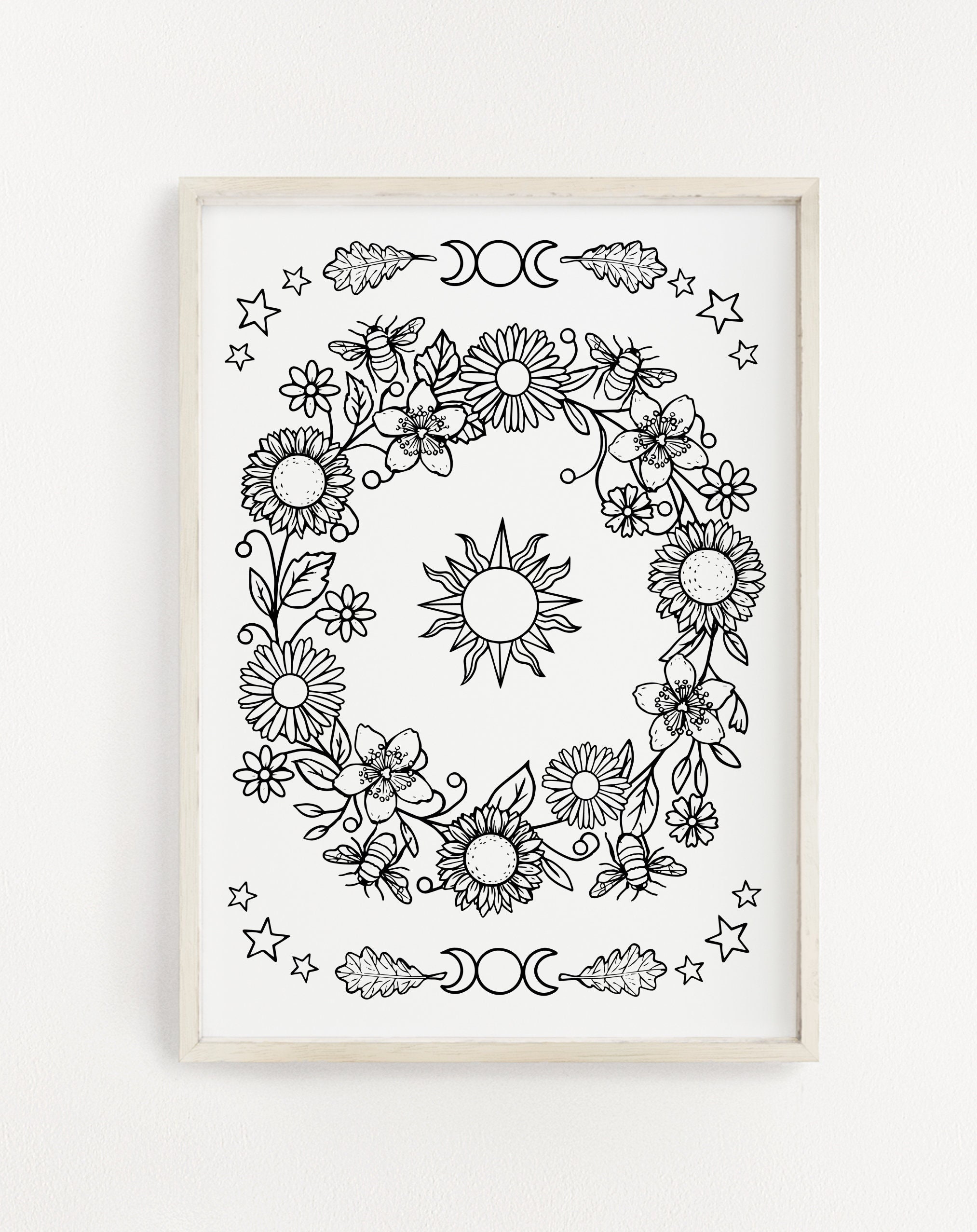 Litha, Summer Solstice Colouring Page, Midsummer Artwork, Altar ...