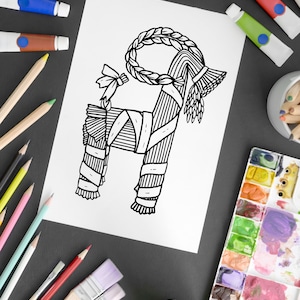 Yule Goat Colouring Page - Printable Yule Decor - Scandinavian ...