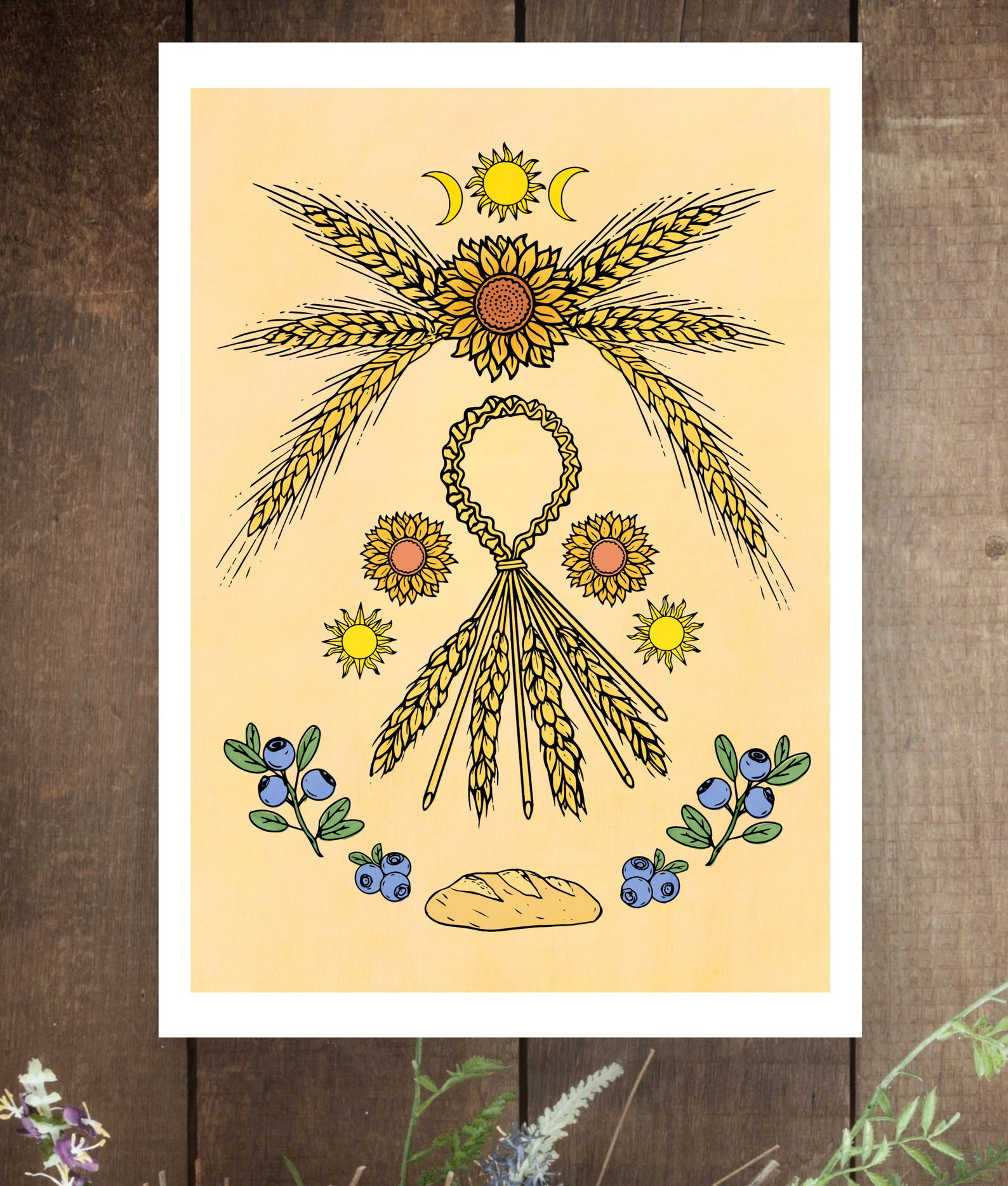 Lammas Lughnasadh Art Print With Colouring Page Altar - Etsy