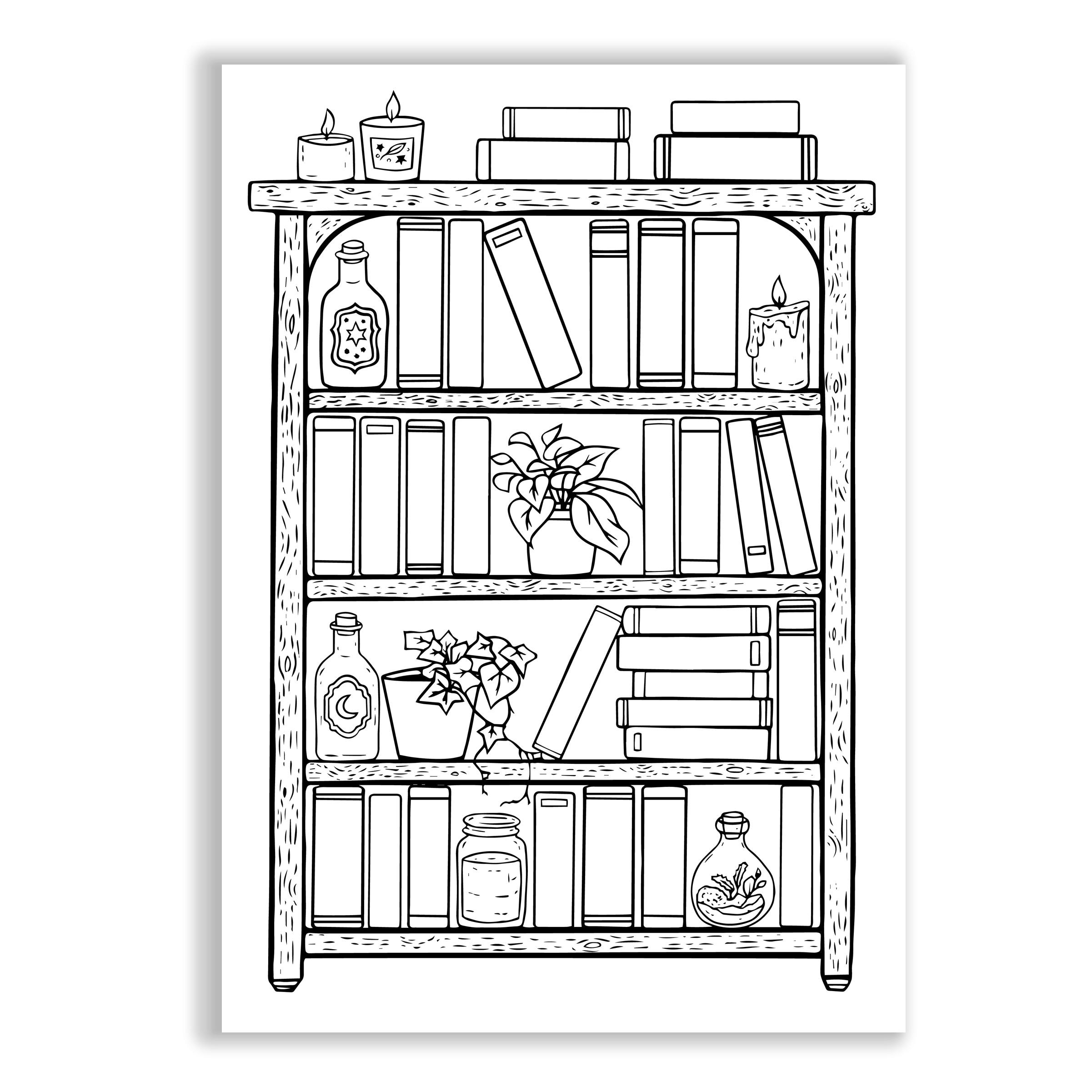 Book Colouring Page / Reading Tracker Digital Download / Visual ...