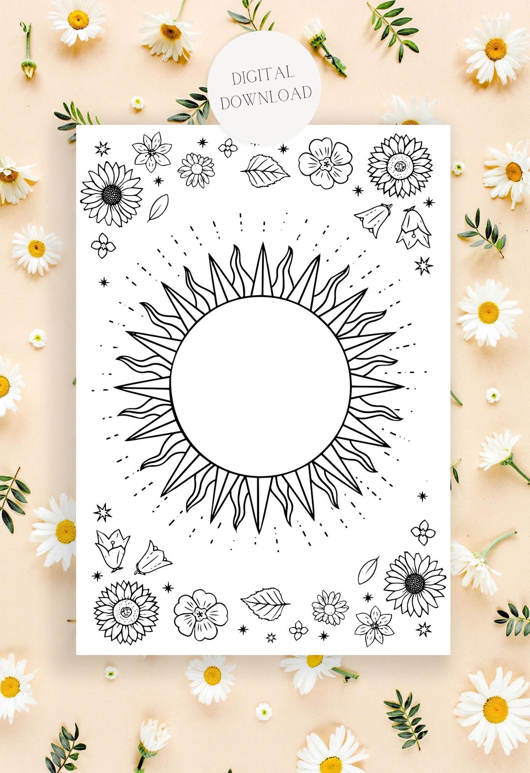 Summer Solstice Midsummer Colouring Page | Digital Download | Summer ...