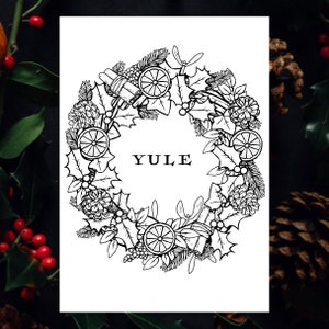 Yule Wreath Colouring Page - Scandinavian Yule Digital Download ...