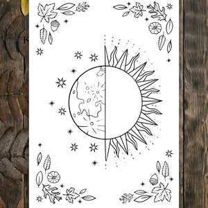 Autumn Equinox Colouring Page - Digital Download Fall Art Project ...