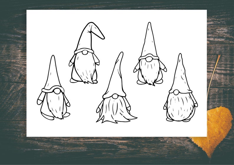 Printable Tomte Artwork Gnome Christmas Colouring Pages Yule Gonk Art ...