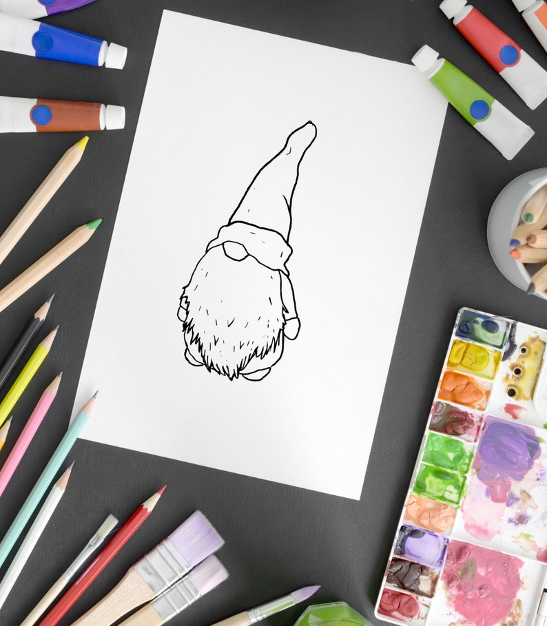Printable Tomte Artworks, Colouring Pages, A4 Size Printable, Gnome ...