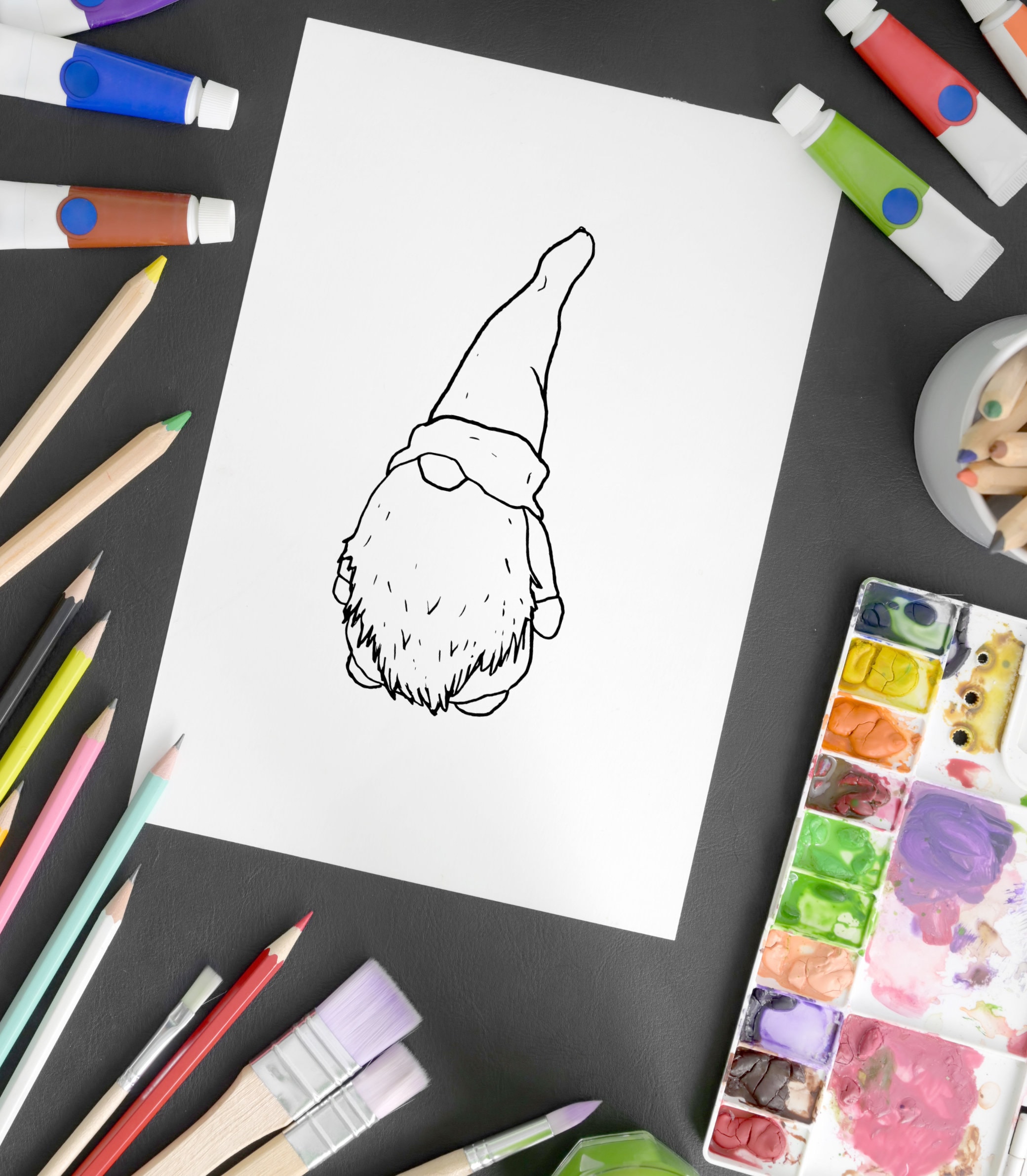 Printable Tomte Artworks, Colouring Pages, A4 Size Printable, Gnome ...