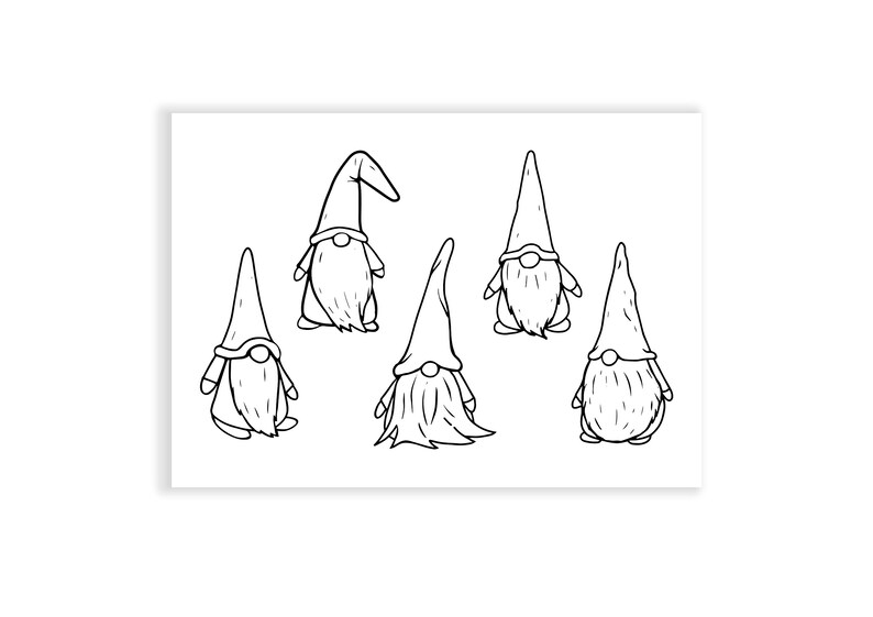 Printable Tomte Artwork - Gnome Christmas Colouring Pages - Yule Gonk ...