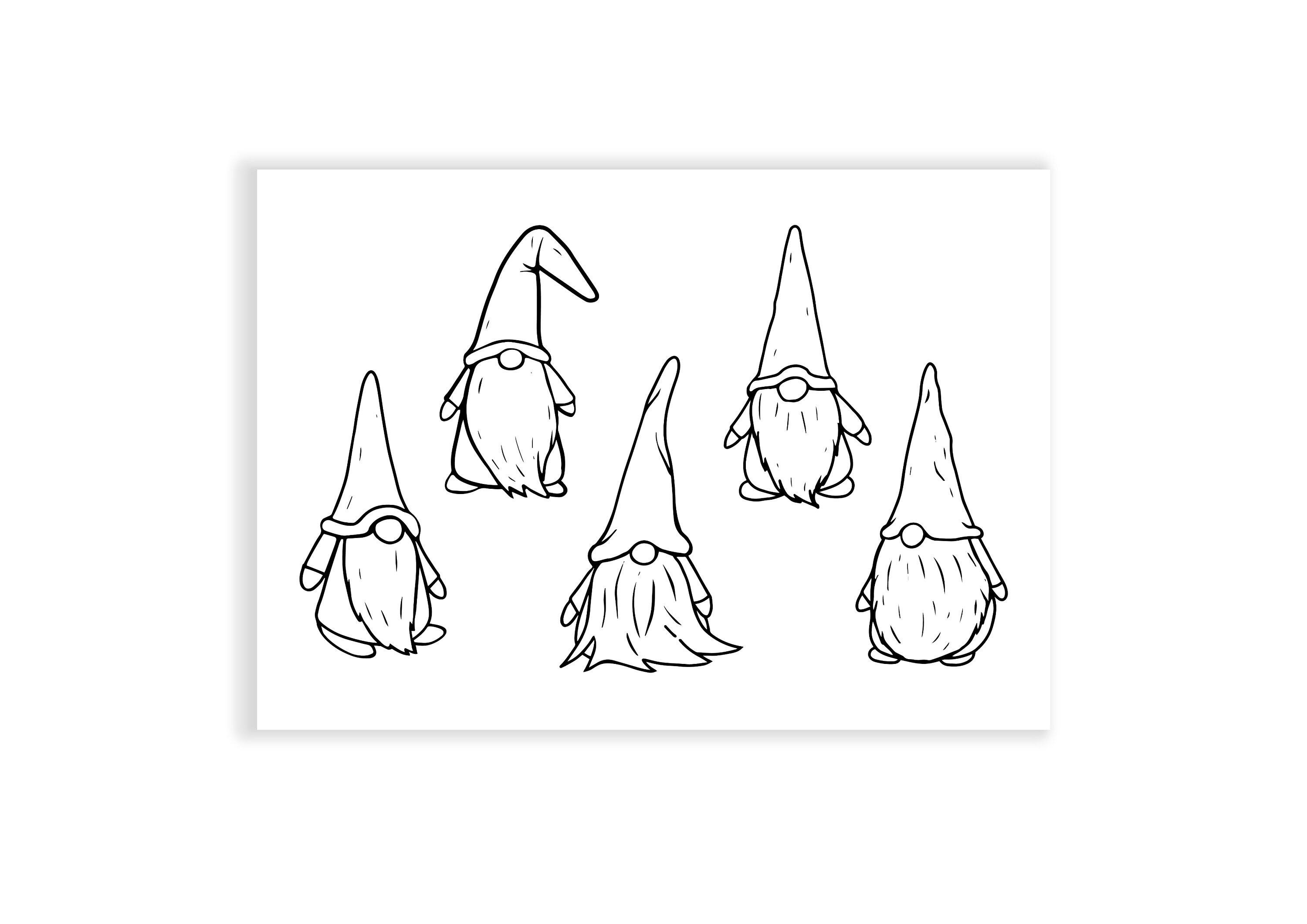 Printable Tomte Artwork - Gnome Christmas Colouring Pages - Yule Gonk ...