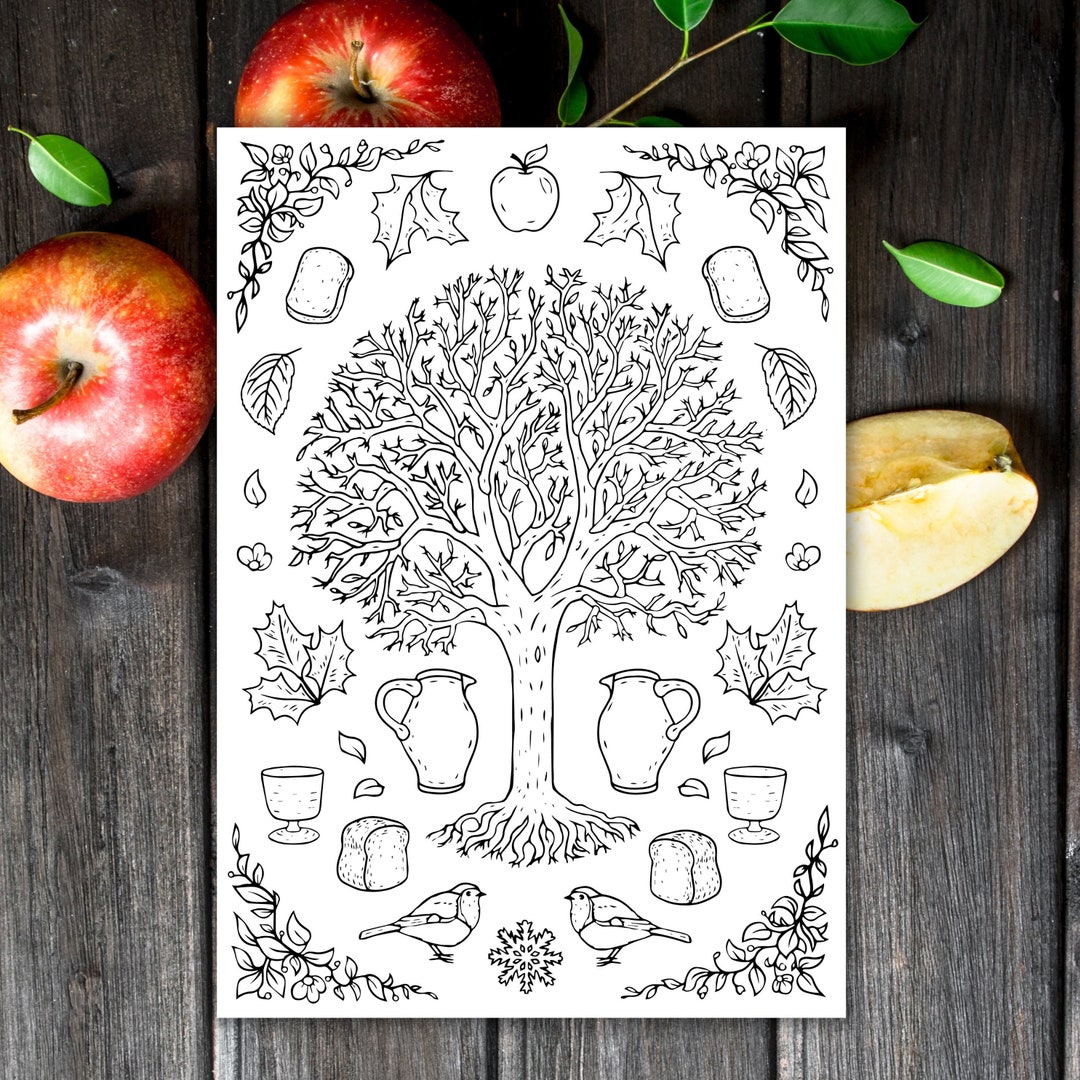 Wassailing Colouring Page - Seasonal Digital Download Printable ...