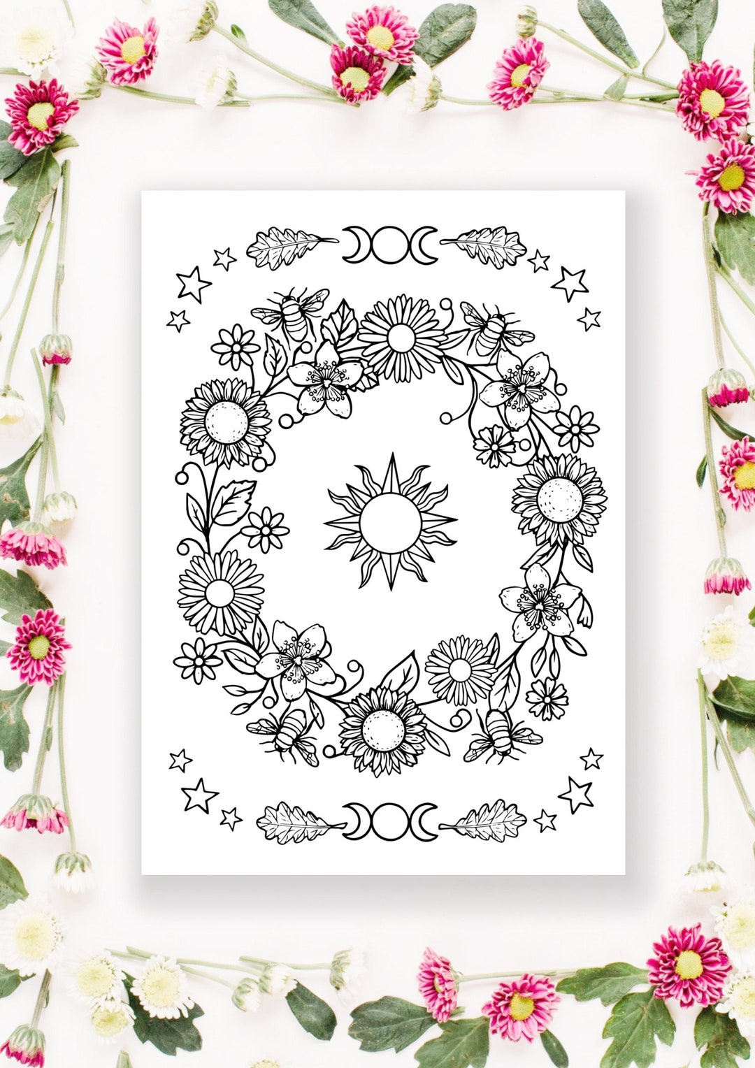 Litha, Summer Solstice Colouring Page, Midsummer Artwork, Altar ...
