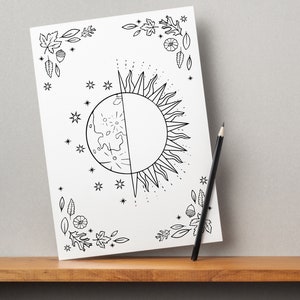 Autumn Equinox Colouring Page - Digital Download Fall Art Project ...