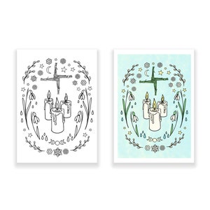 Imbolc Art & Colouring Page - Wheel of the Year Wiccan / Pagan Sabbat ...