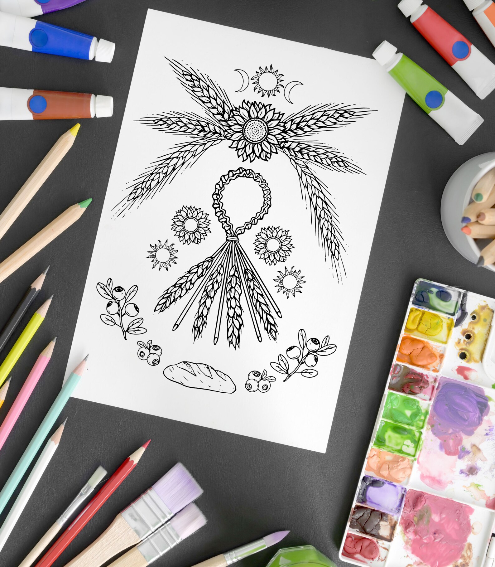 Lammas Lughnasadh Art Print With Colouring Page Altar - Etsy