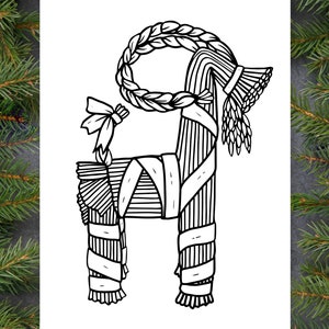 Yule Goat Colouring Page - Printable Yule Decor - Scandinavian ...