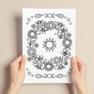 Litha, Summer Solstice Colouring Page, Midsummer Artwork, Altar ...