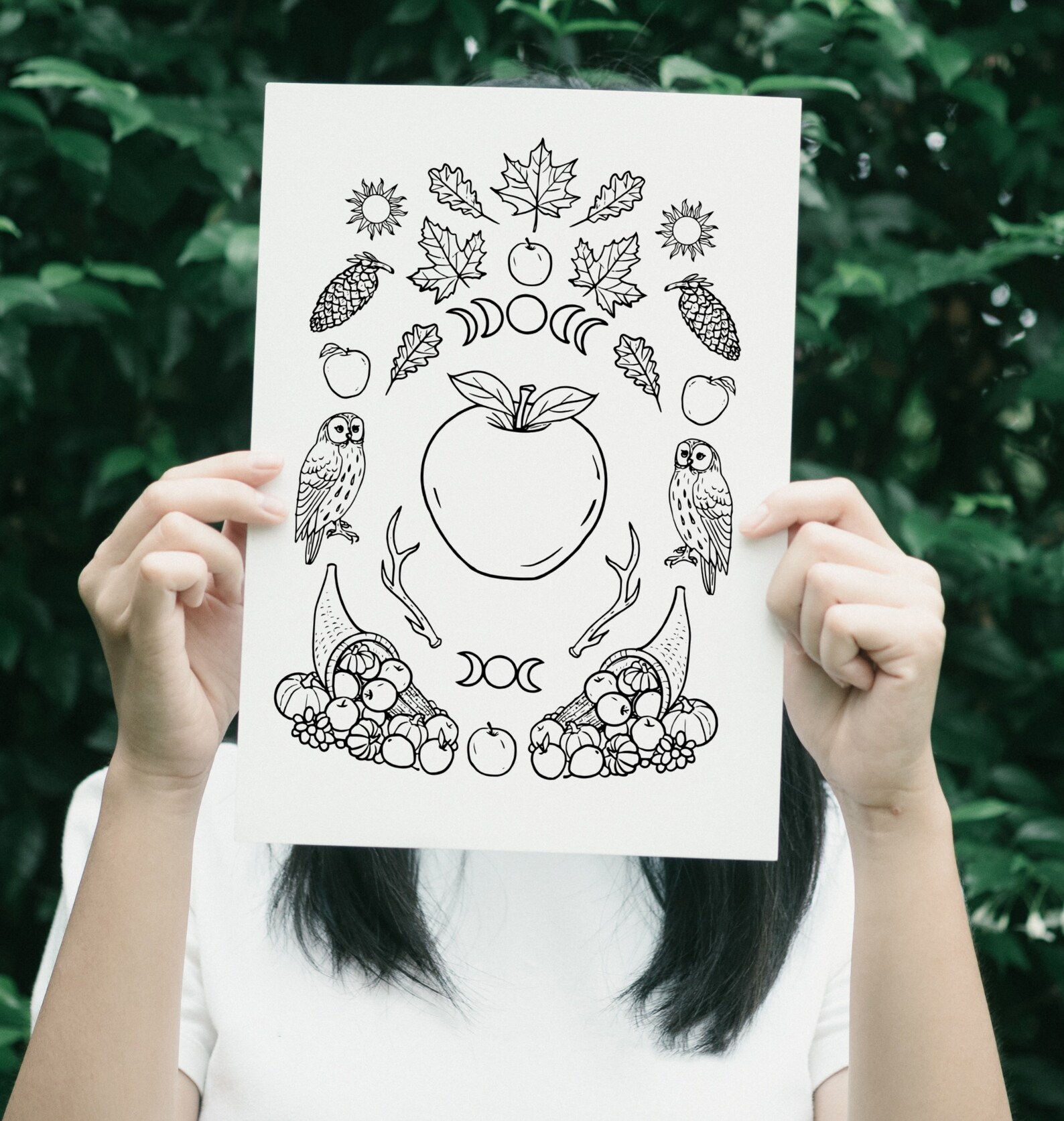Mabon Autumn Equinox Colouring Page - Altar Decoration - Pagan Wall ...
