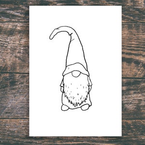 Printable Tomte Artworks, Colouring Pages, A4 Size Printable, Gnome ...