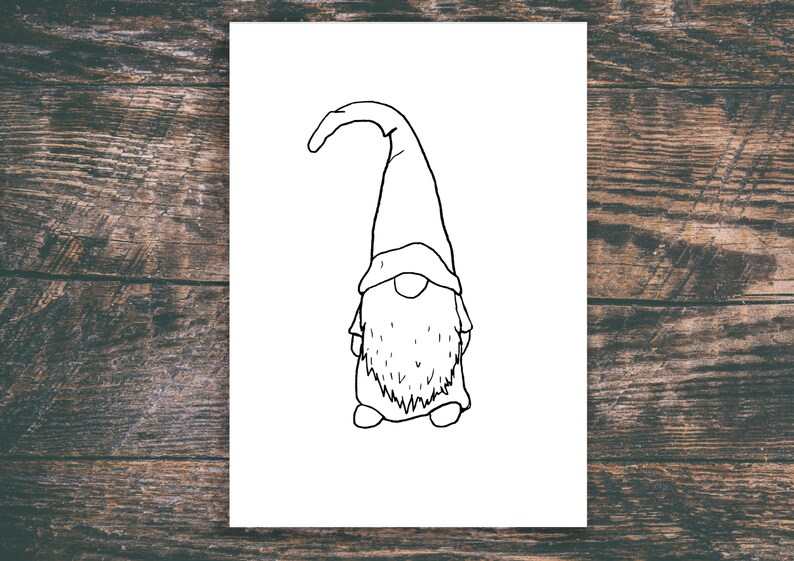 Printable Tomte Artworks, Colouring Pages, A4 Size Printable, Gnome ...