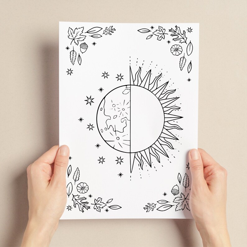 Autumn Equinox Colouring Page - Digital Download Fall Art Project ...