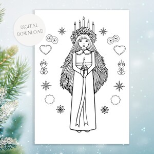 Lucia Day Colouring Page - Digital Download Artwork - Saint Lucy ...