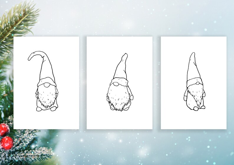 Printable Tomte Artworks, Colouring Pages, A4 Size Printable, Gnome ...