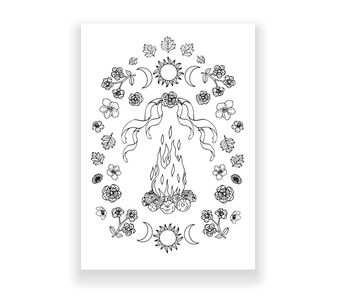 Beltane Colouring Page May Day Artwork Altar Decoration - Etsy Canada