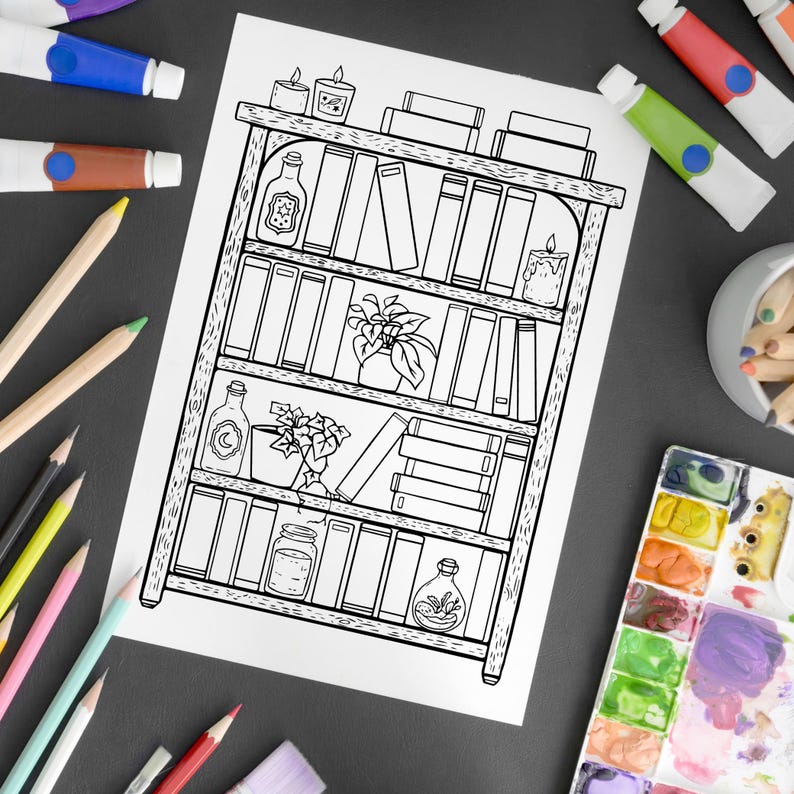 Book Colouring Page / Reading Tracker Digital Download / Visual ...