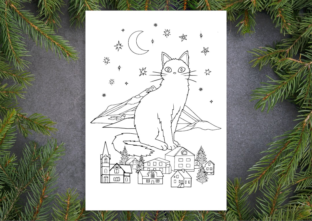 Yule Cat Colouring Page - Digital Download Artwork - Icelandic Yule Cat ...