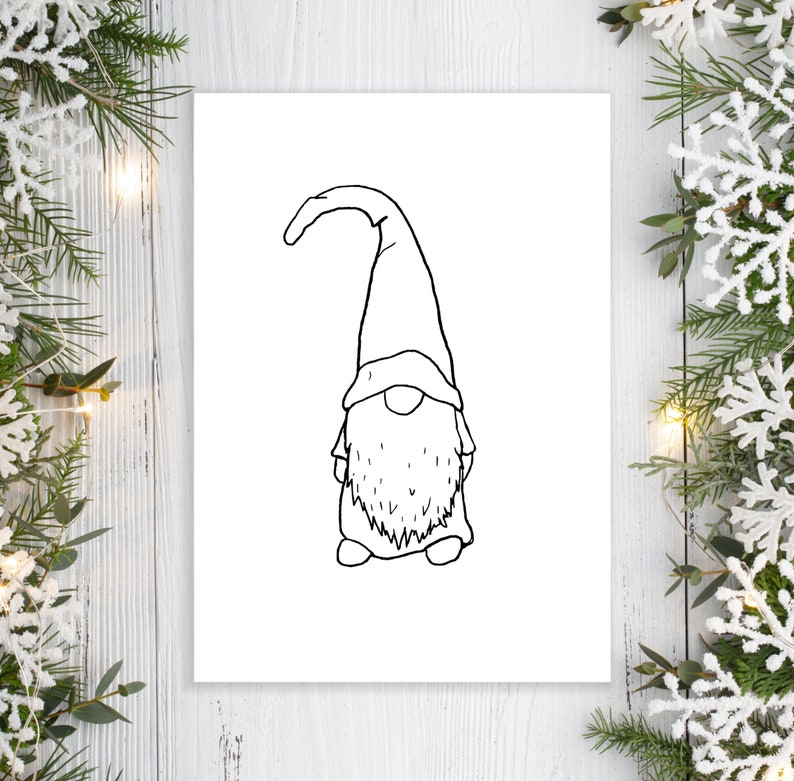 Printable Tomte Artworks, Colouring Pages, A4 Size Printable, Gnome ...