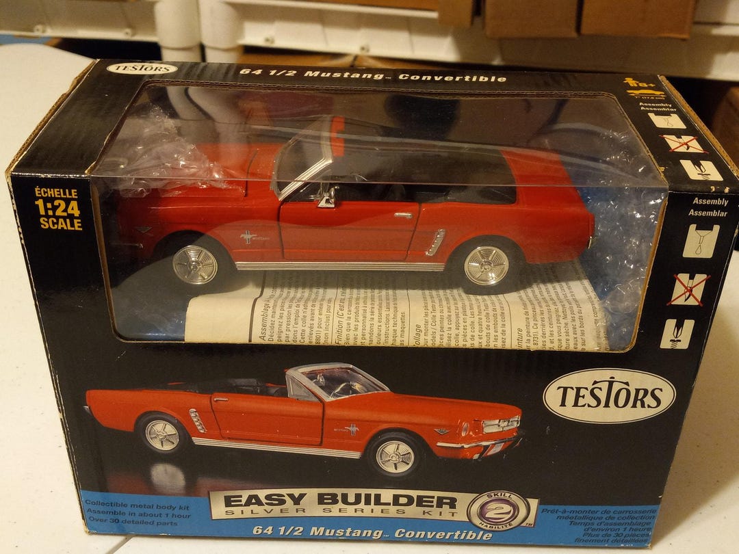 Testors Red Mustang Model Diecast Car Easy Builder Kit and Box - Etsy
