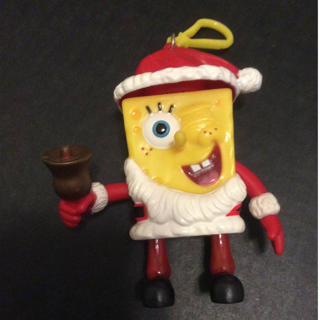 Vintage 2008 Spongebob Santa Key Chain Clip - Etsy