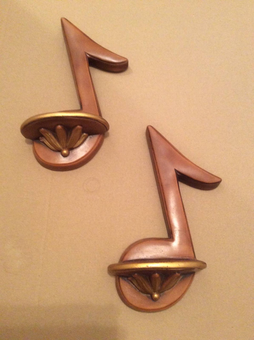 2 Vintage Chalkware Music Notes Wall Hanging Musical Notes - Etsy