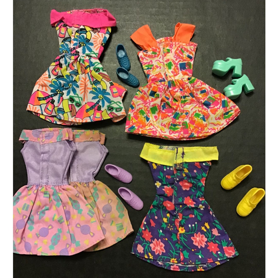 Official Barbie Tagged Vintage Clothes 1990's 5 Dresses and 4 Shoes - Etsy