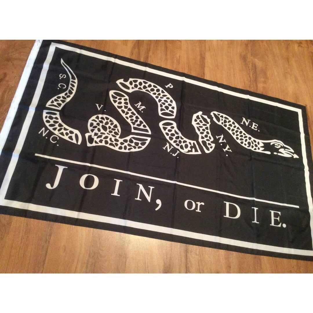 Join or Die Black Rattlesnake Flag 3x5 Polyester With 2 - Etsy