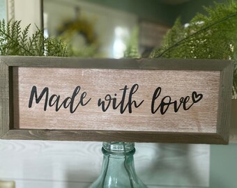 Made With Love Sign | Etsy