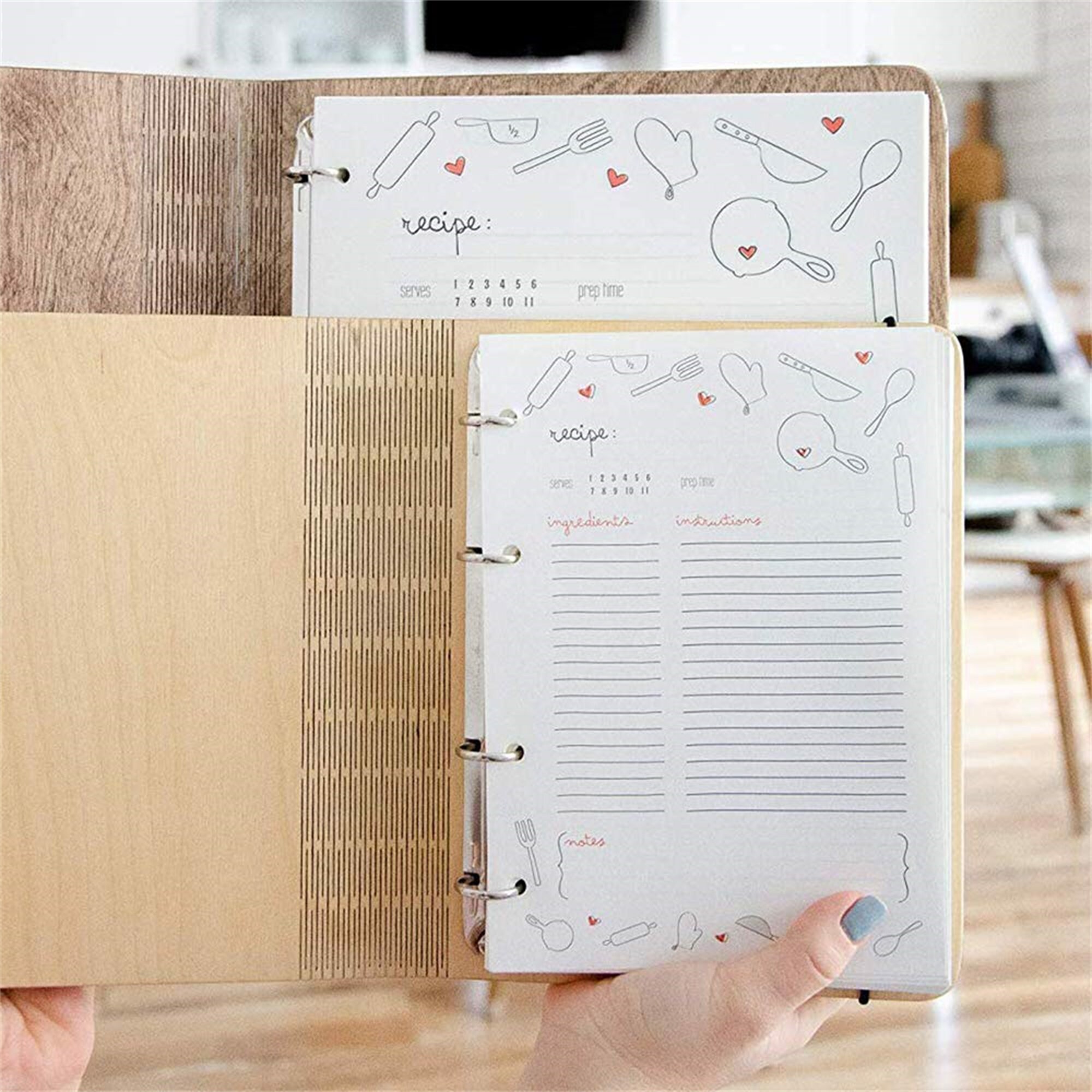 Wooden Blank Recipe Book Binder Personalized Recipe Notebook Family ...