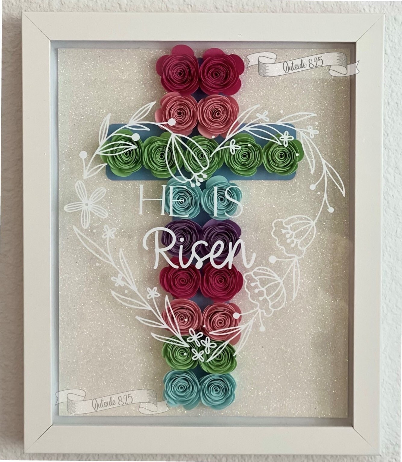 Flower Shadow Box Religious Easter Cross Gift - Etsy