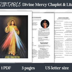 Printable Divine Mercy Chaplet and Litany US Letter Instant - Etsy